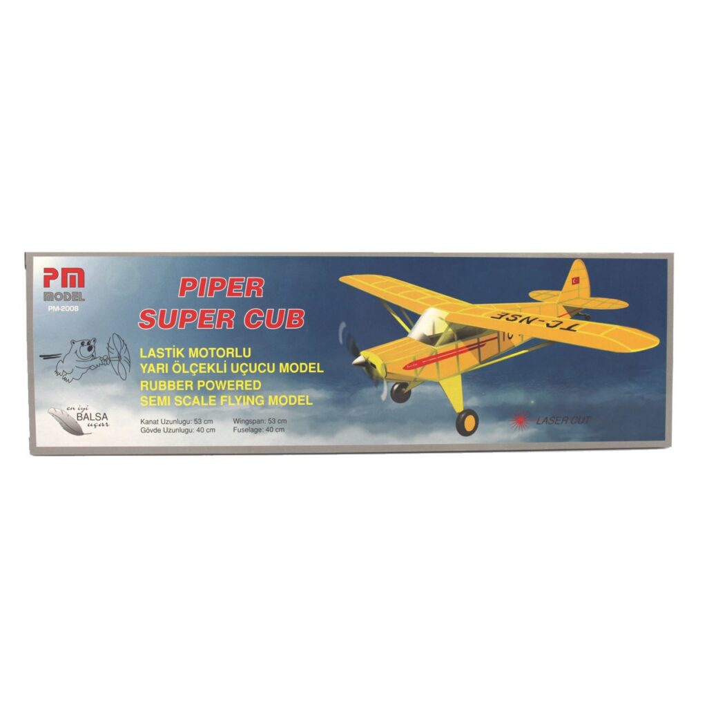 PM 2008 Piper Super Cub - Rubber Powered Balsa Model Airplane Kit ...