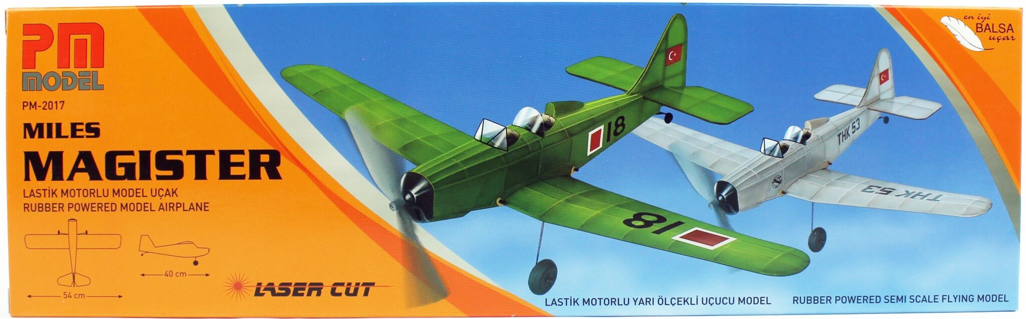 PM Model 2017 Magister Powered Balsa Model Airplane Kit - Hobbytime ...